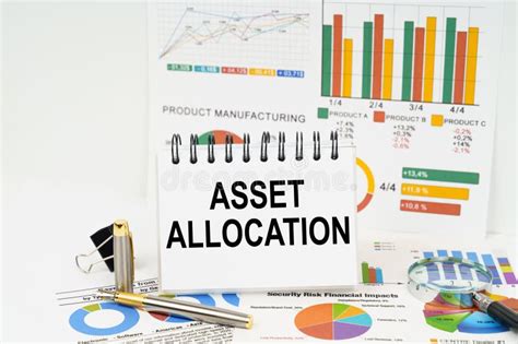 On The Table Are Reports With Graphs And A Notepad With The Inscription Asset Allocation Stock