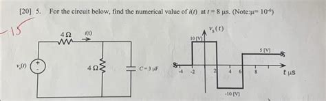 Solved For The Circuit Below Find The Numerical Value Of Chegg