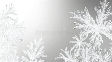 Frost Patterns On Window Winter Scene Grey Background Holiday Card