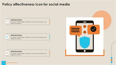 Policy Effectiveness Icon For Social Media Ppt Sample