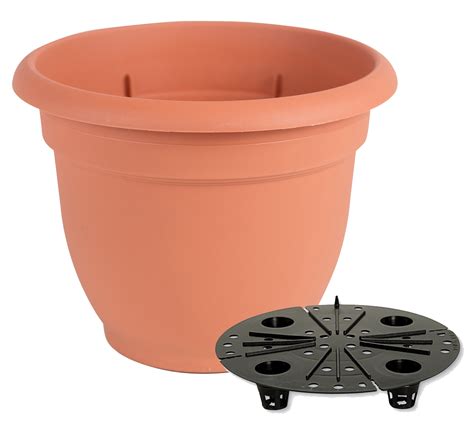 Bloem 6 In Ariana Self Watering Plastic Planter Terra Cotta Color