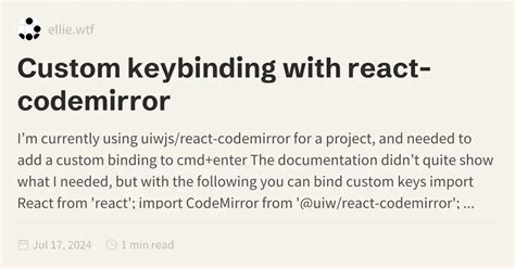 Custom Keybinding With React Codemirror