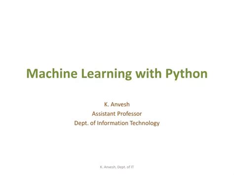 Ppt Machine Learning With Python Powerpoint Presentation Free