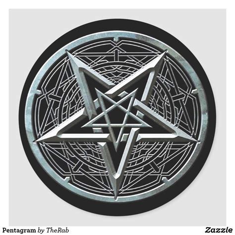Pentagram Classic Round Sticker Zazzle Pentagram Round Stickers