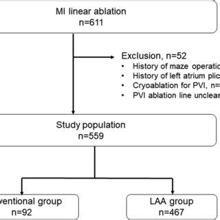 Patient Flowchart Of The Study LAA Left Atrial Appendage MI Mitral Download Scientific