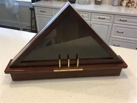 Memorial Flag Display Case With Shell Casings Maple Inlay