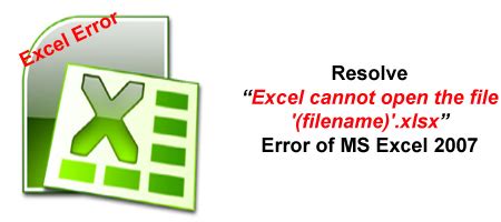 How To Resolve Excel Cannot Open The File Filename Xlsx Error Of MS Excel 2007 Repair