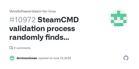 steamcmd validation process randomly finds corruption followed