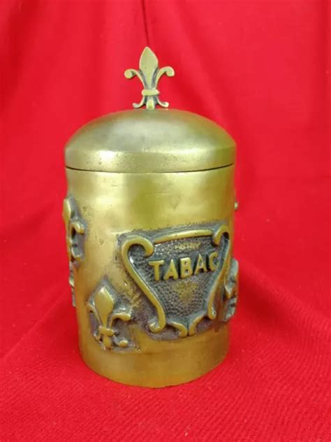 Grand Pot À Tabac En Bronze Ancien Fleur De Lys Tabatière Eur 18900 Picclick Fr