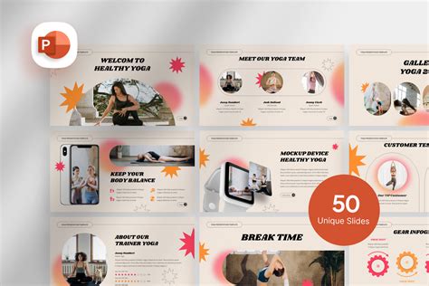 Retro Yoga Class Powerpoint Template Graphic By Wealthwells · Creative