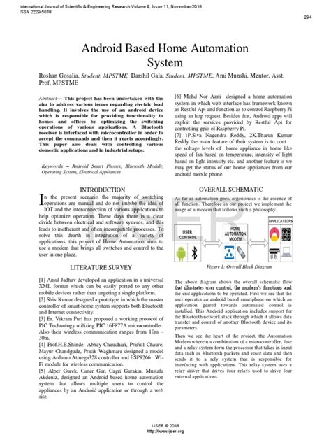 Android Based Home Automation System Pdf Bluetooth Android