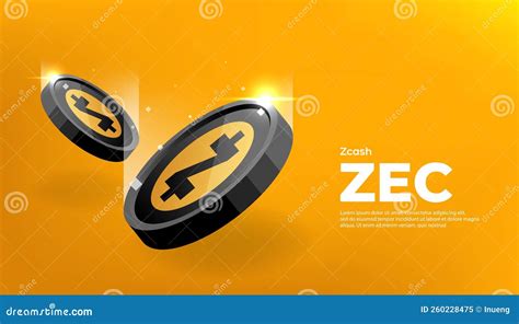 Zcash Zec Coin Cryptocurrency Concept Banner Background Stock Vector Illustration Of