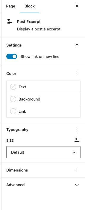 Post Excerpt Block Documentation