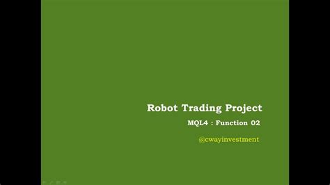 Introduction To Mql4 Function 02 Youtube