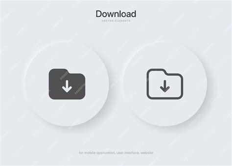 Premium Vector 3d Download Button Icon Upload Icon Down Arrow Bottom Side Symbol Click Here