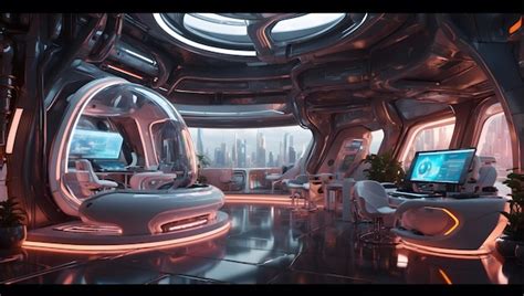 Premium Photo Highly Detailed Digital Artwork Depicting A Futuristic Coding Environment With