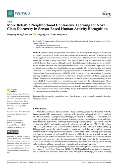 Pdf More Reliable Neighborhood Contrastive Learning For Novel Class Discovery In Sensor Based