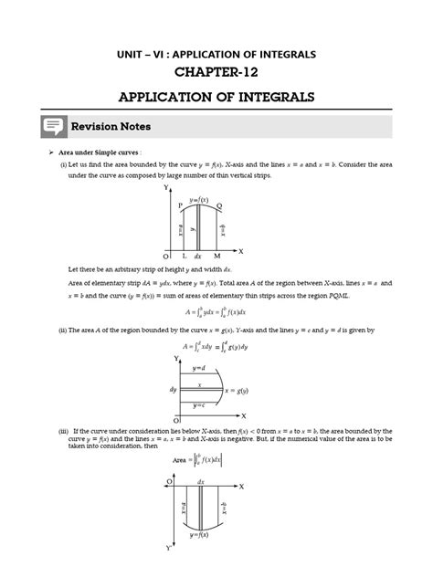 Application Of Integrals Pdf Integral Area