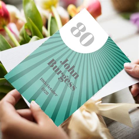 80th Birthday Blue Male Modern Birthday Invitation Zazzle Birthday Invitations Modern