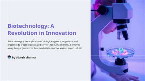 Biotechnology A Revolution In Innovationppt