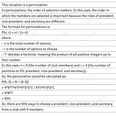 solved decide if the situation is a permutation or a combination and