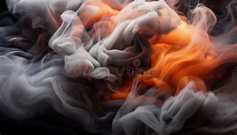 Abstract Smoky Patterns With Vivid Orange And White Swirls Ai Generated Stock Image Image Of