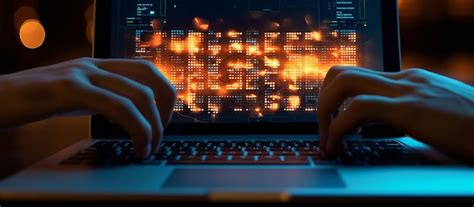 Premium Photo Hands Holding A Laptop Keyboard With A Screen Displaying Coding Technology