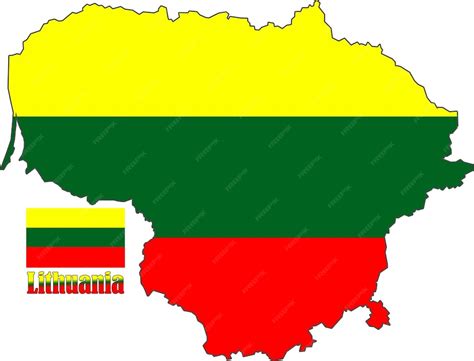 Premium Vector Lithuania Map And Flag