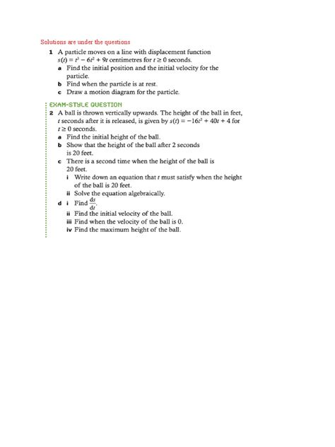 Kinematics Worksheet Pdf