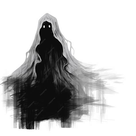 Premium Vector A Black And White Image Of A Creepy Figure With A
