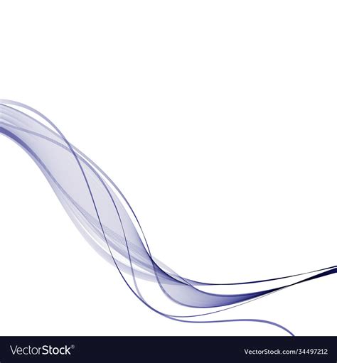 Abstract Smooth Color Wave Curve Flow Blue Vector Image