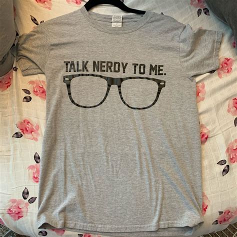 Talk Nerdy To Me Glasses Graphic Tee Color Graytan Size S I