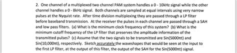 Solved One channel of a multiplexed two channel PAM system | Chegg.com