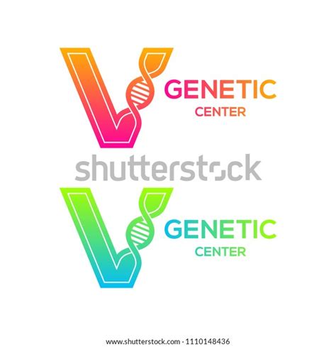 Letter V Colorful Dna Structure Genetic Stock Vector Royalty Free Shutterstock
