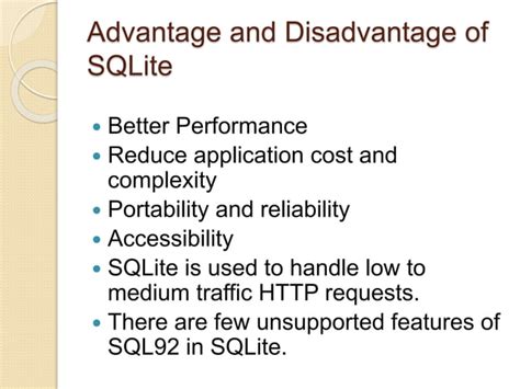 a brief introduction to sqlite ppt ppt