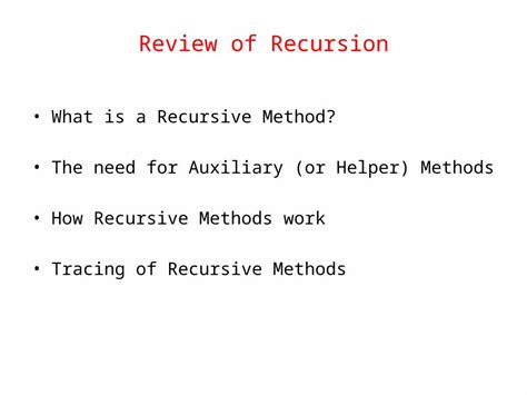 Ppt Review Of Recursion Dokumentips