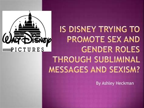 Ppt Is Disney Trying To Promote Sex And Gender Roles Through