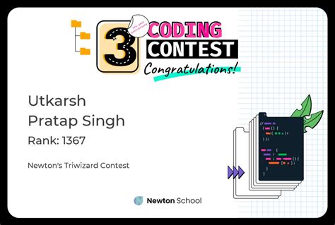 Utkarsh Pratap Singh On Linkedin Utkarsh Pratap Singh Has Secured Rank 1367 In Newtons