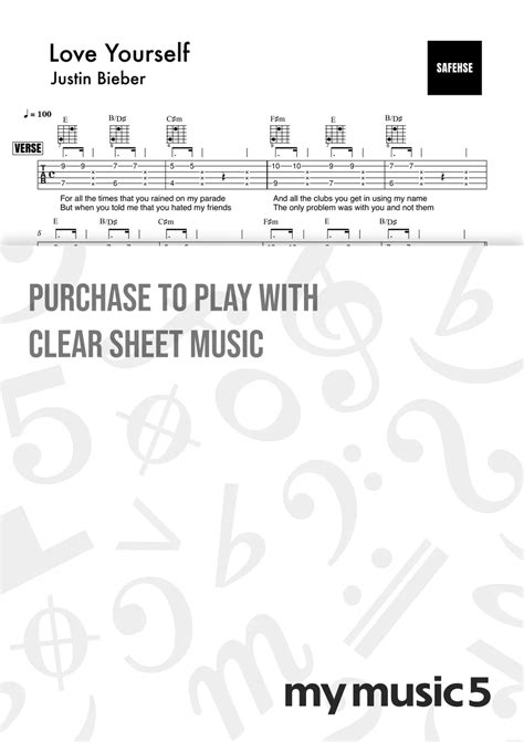 Justin Bieber Love Yourself Tab Pdf Safehse Mymusic5