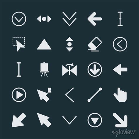 Modern Simple Set Of Arrows Cursors Design Vector Fill Icons Wall Stickers Office Erase