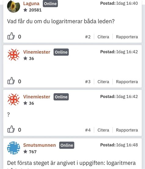 Logaritmer Olikheter Matematikuniversitet Pluggakuten