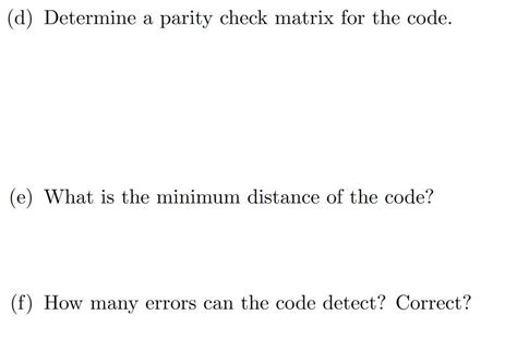 1 25 Pts Consider The Generator Matrix G For A