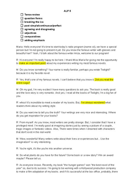Alp 5 Alp Example Alp 5 Tense Review Question Forms Breaking The Alp 5 Alp Example Alp 5 Tense Review Question Forms Breaking The