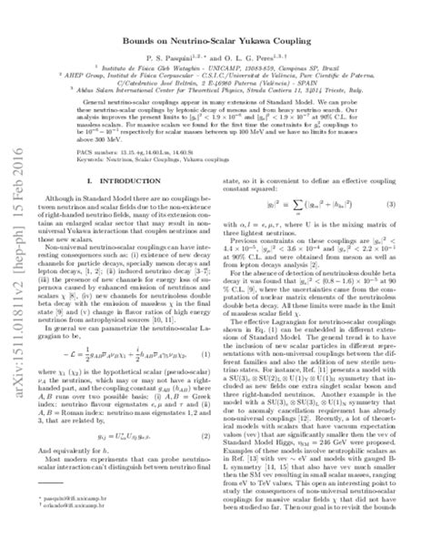 pdf bounds on neutrino scalar yukawa coupling