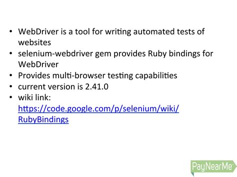 Selenium Webdriver Ppt