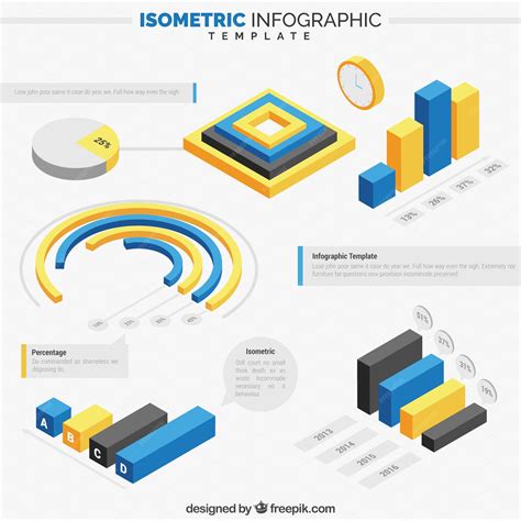 Plantilla De Infografía Isométrica Vector Premium