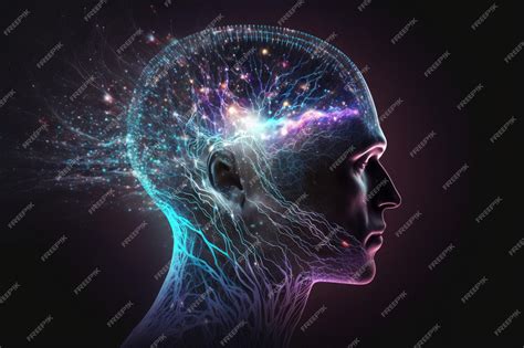 Premium Ai Image Astral Body Woman Silhouette Bust At Abstract Space Background Neural Network