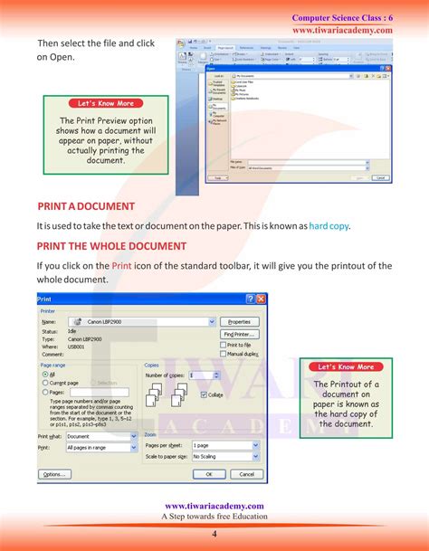 Class 6 Computer Science Chapter 3 MS Word