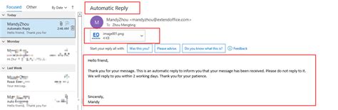 How To Insert Images To An Automatic Reply In Outlook