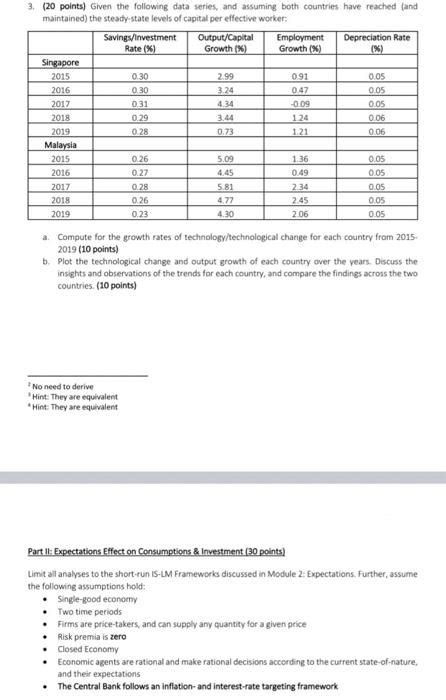 3 20 Points Given The Following Data Series And